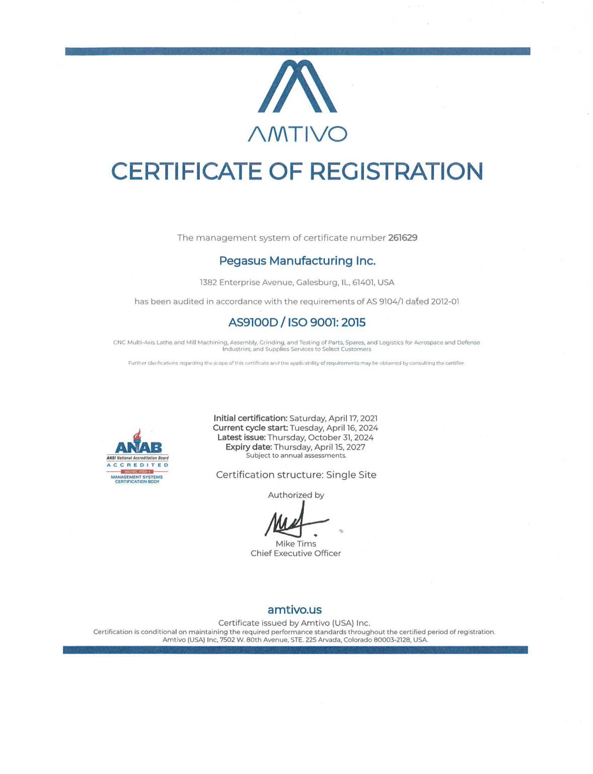 About Pegasus MFG Inc. | Precision CNC Manufacturer Since 2004